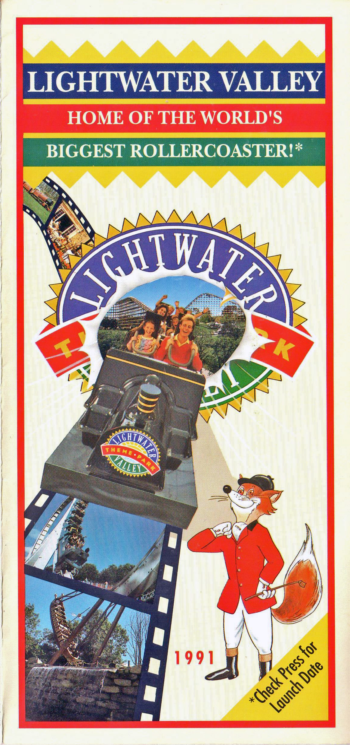 Lightwater Valley Theme Park: Vintage Flyer and Map from season 1991